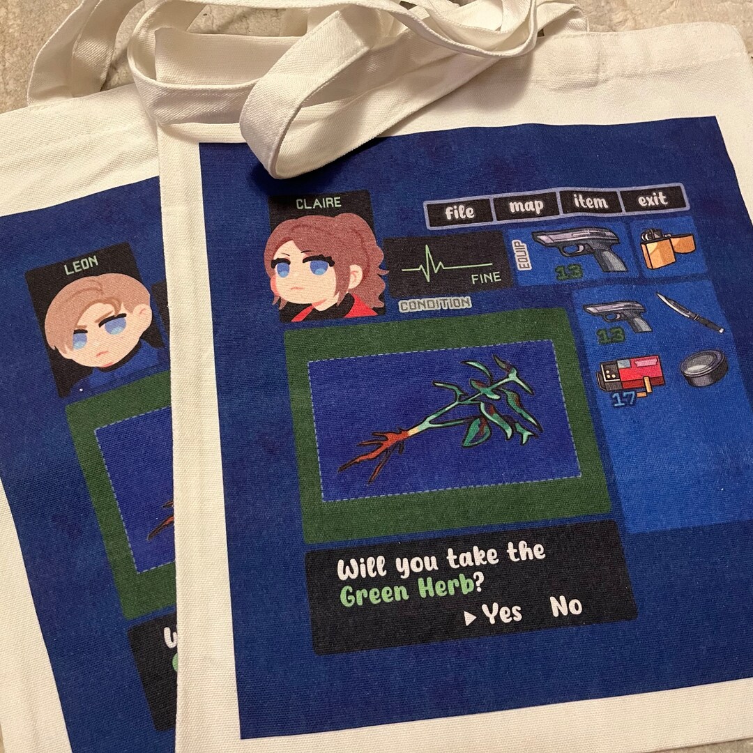 Resident Evil 2 Inventory Themed Tote Bags 9in X 8in - Etsy