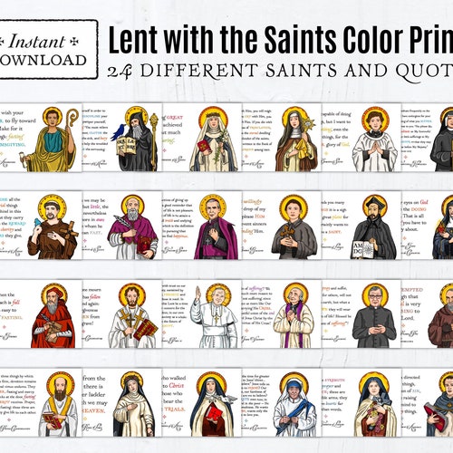 Lent With the Saints 24 Printable Catholic Saint Art Prints - Etsy