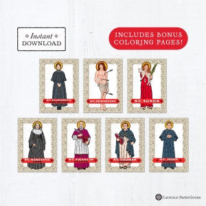 Catholic Saint Trading Cards January Set #1 - Printable - PLUS Bonus ...