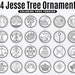 24 Jesse Tree Printable Ornaments PDF, Coloring Page Ornaments ...