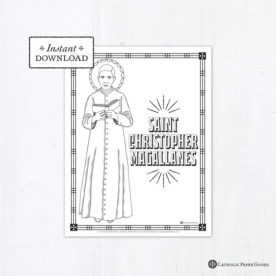 Catholic Coloring Page - Saint Christopher Magallanes - Catholic Saints ...