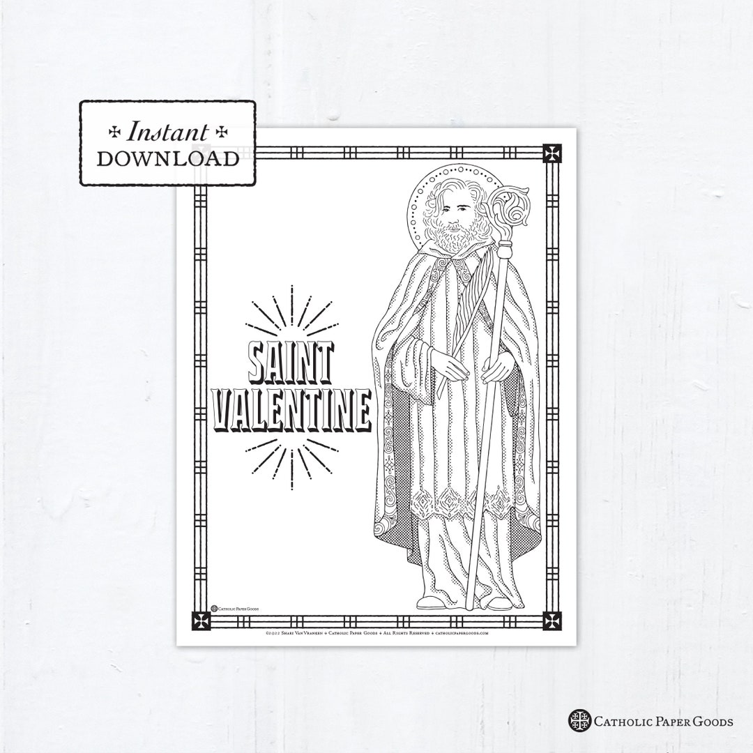Catholic Coloring Page, Saint Valentine, Catholic Saints, Printable ...