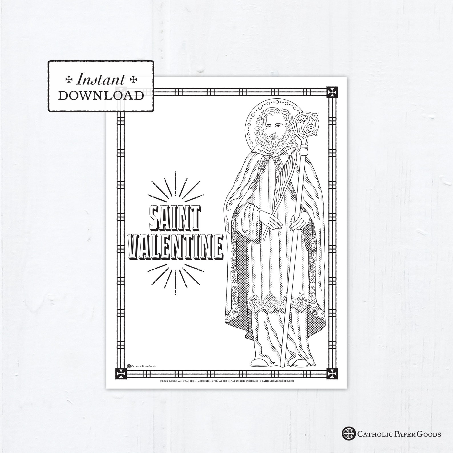 Catholic Coloring Page, Saint Valentine, Catholic Saints, Printable ...