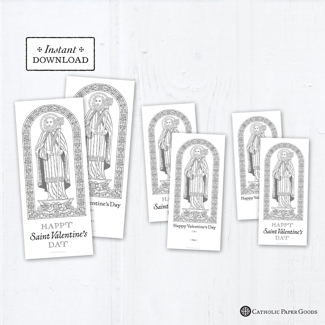 St. Valentine Printable Coloring Page Catholic Exchange Cards | Etsy