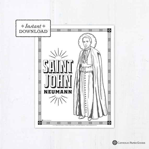 Catholic Coloring Page Saint John Neumann Saint John - Etsy