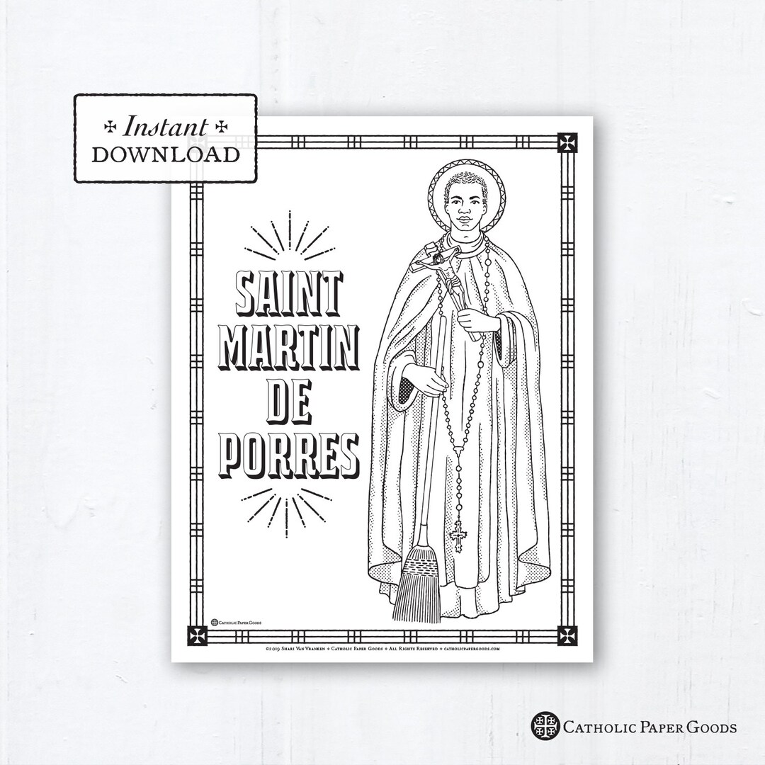 Catholic Coloring Page - Saint Martin De Porres - Catholic Saints ...
