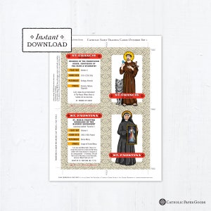Catholic Saint Trading Cards: October Set #1 + Coloring Pages ...