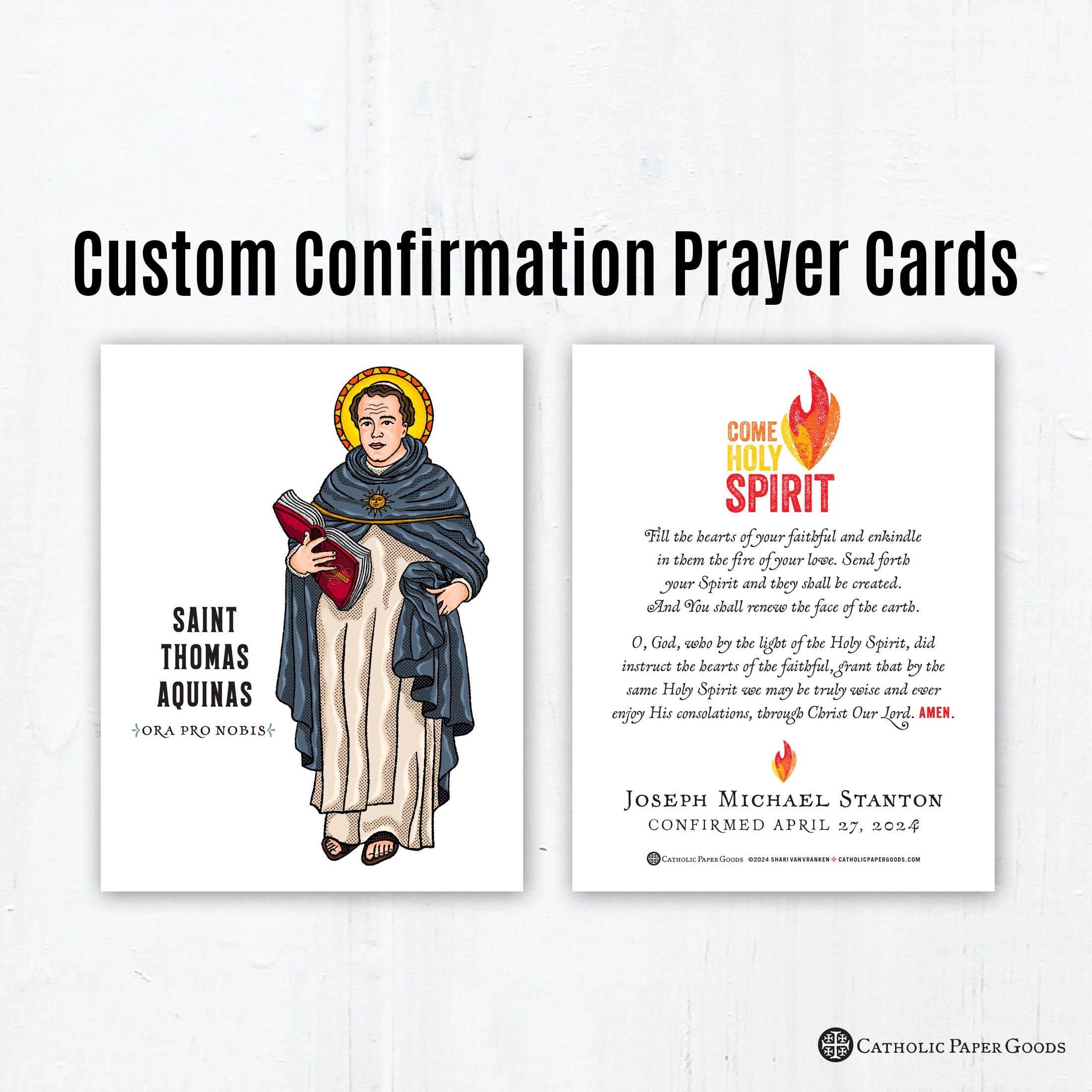 Catholic Confirmation Prayer Cards, Printable Template PDF 4.25x5.5 ...