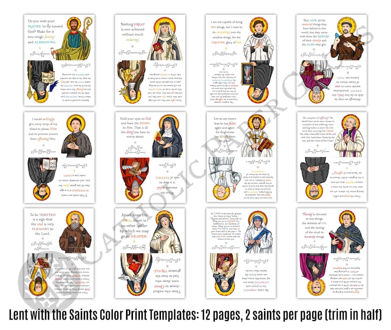 Lent With the Saints 24 Printable Catholic Saint Art Prints, Saint ...