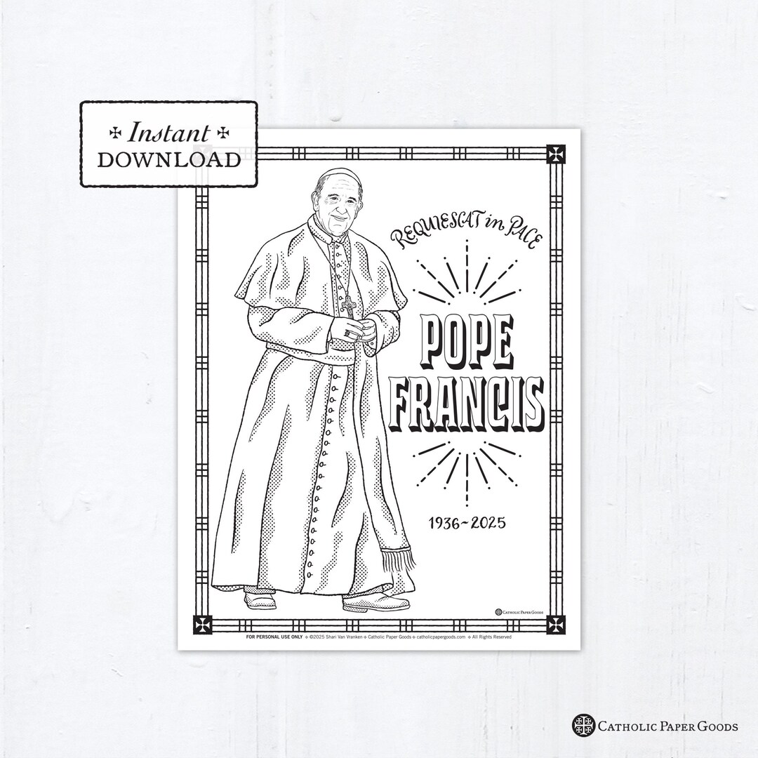Pope Francis Coloring Page, Pope Francis, Printable Coloring Page ...