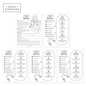 How to Pray the Rosary Coloring Pages: Catholic Prayers & Mysteries ...