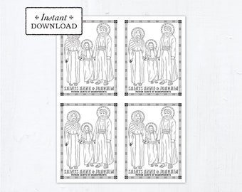 Catholic Coloring Page Saints Anne and Joachim - Etsy