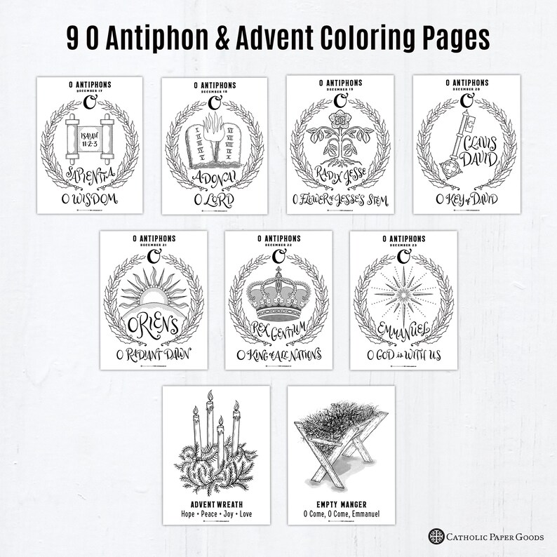 Advent PDF Bundle: Bingo Coloring Pages Jesse Tree - Etsy