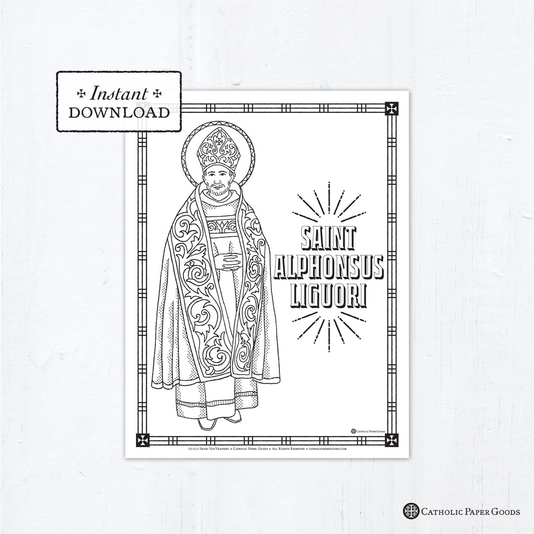 Catholic Coloring Page - Saint Alphonsus Liguori - Catholic Saints ...