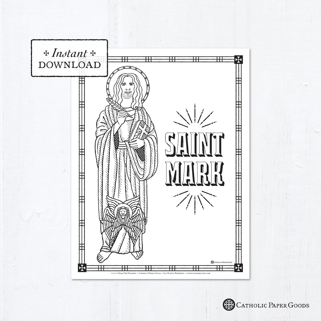 Catholic Coloring Page - Saint Mark the Evangelist - Catholic Saints ...