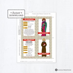 Catholic Saint Trading Cards: July Set #1 + Bonus Coloring Pages ...