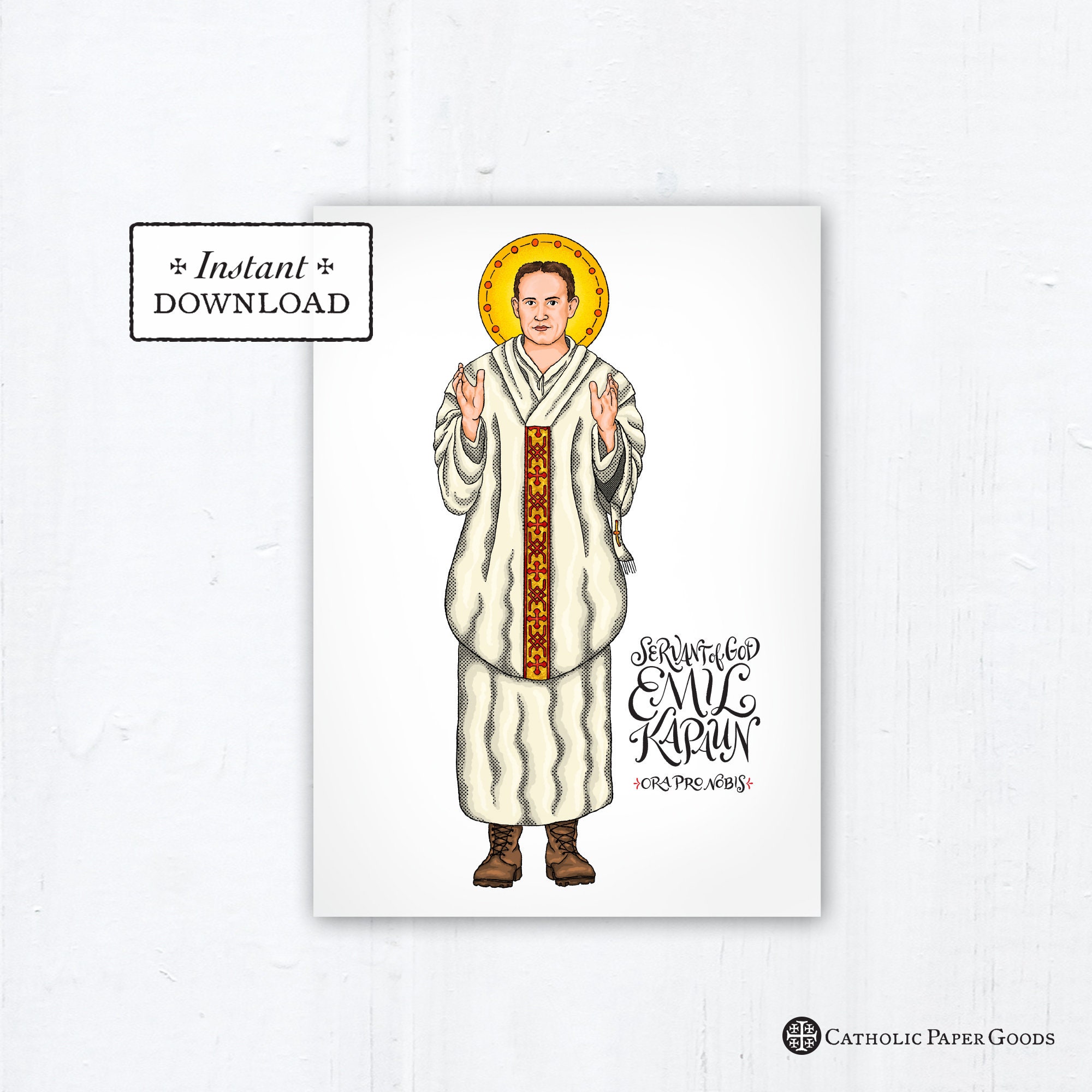 Servant of God Emil Kapaun Card, Art Print, Instant Download, DIY ...