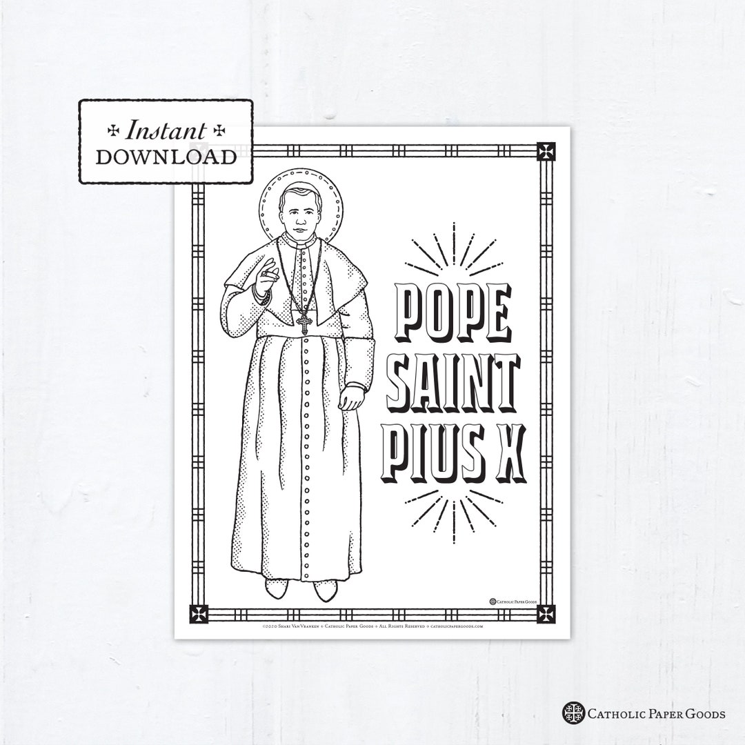 Catholic Coloring Page - Saint Pius X - Catholic Saints - Printable ...