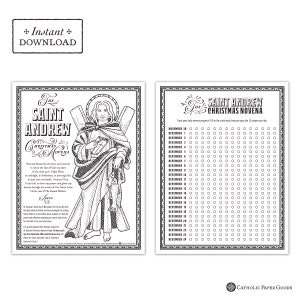 St. Andrew Christmas Novena Tracker Coloring Page: Catholic Advent ...