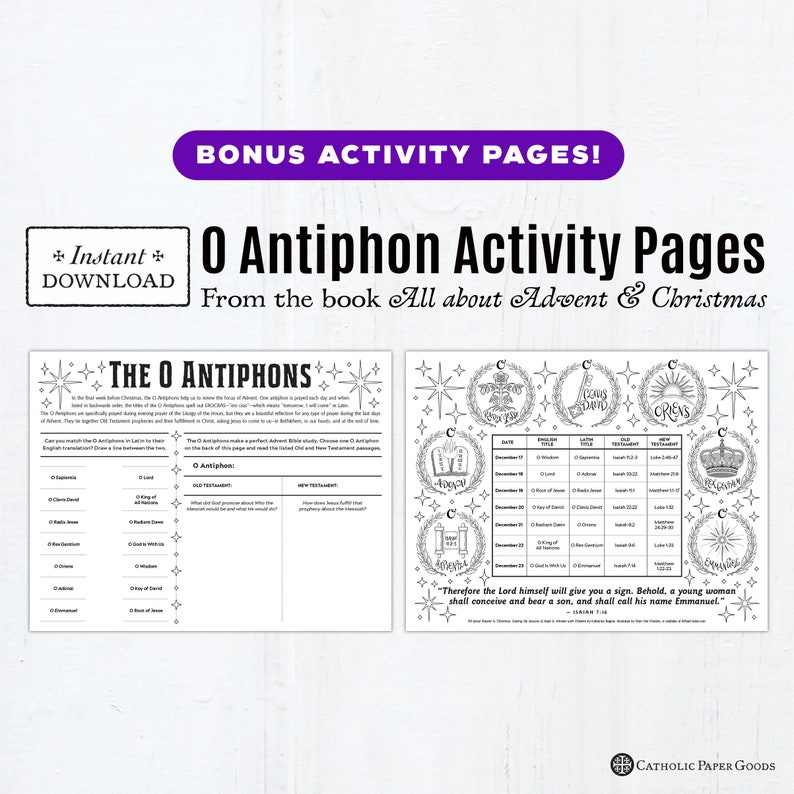 O Antiphon Printable Cards: Advent Decor (digital Download) - Etsy