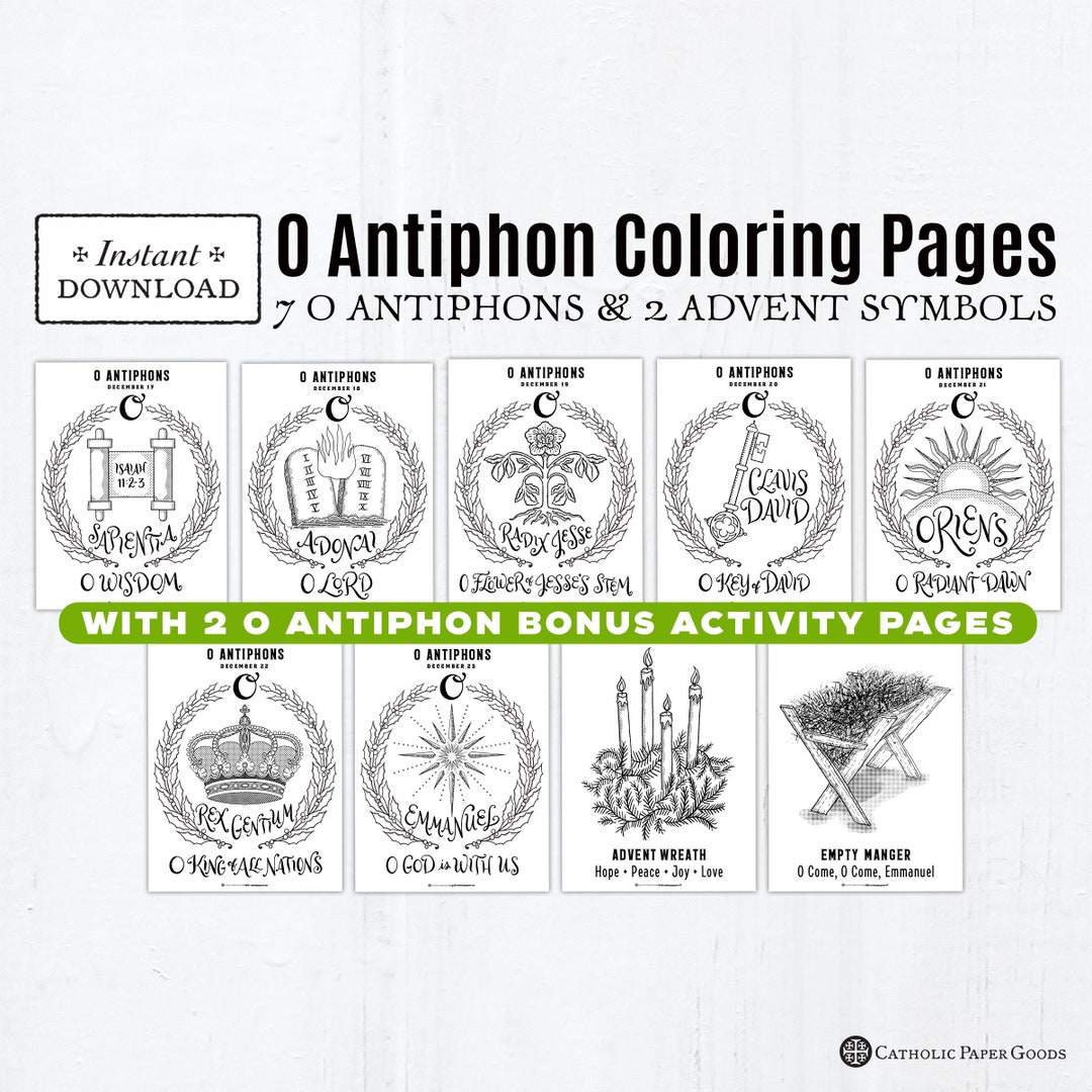 O Antiphon Coloring Pages, 9 Advent Coloring Pages With Bonus Activity ...