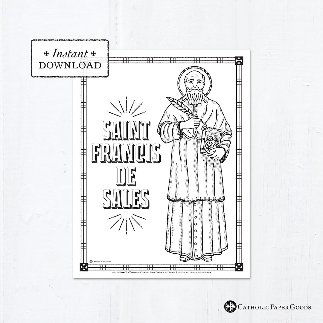 Catholic Coloring Page - Saint Francis De Sales - Catholic Saints ...