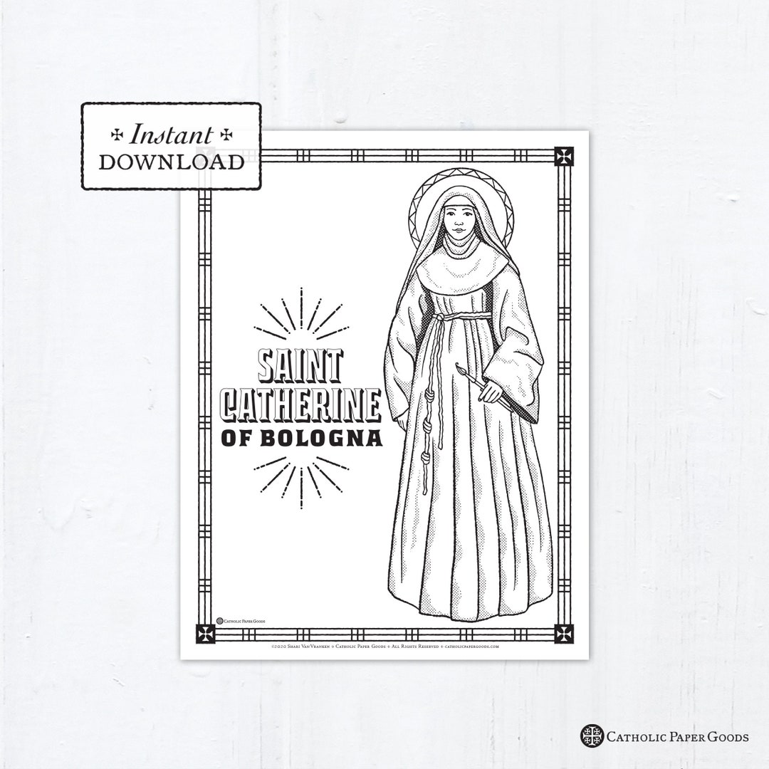 Catholic Coloring Page Saint Catherine of Bologna Catholic - Etsy