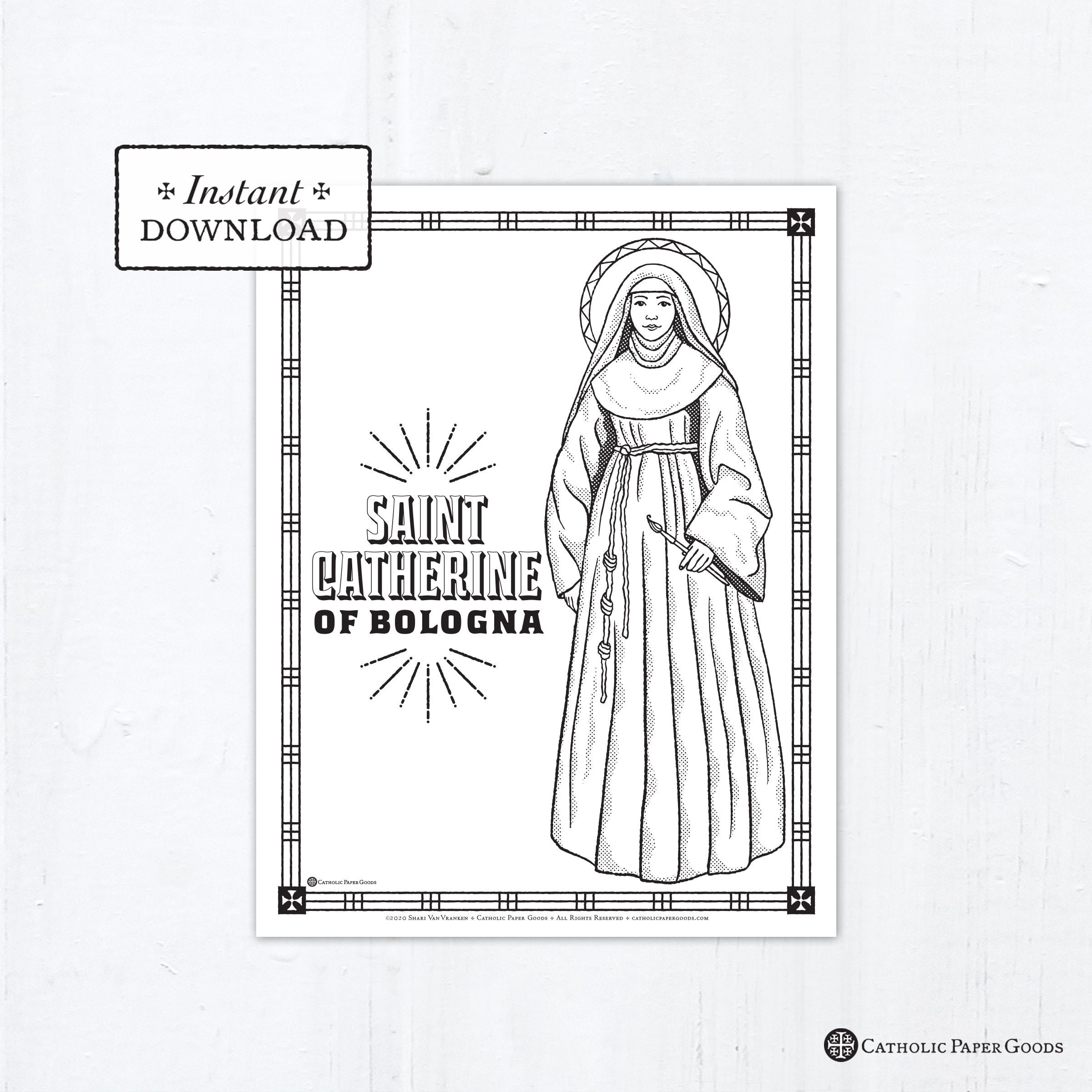 Catholic Coloring Page - Saint Catherine of Bologna - Catholic Saints ...