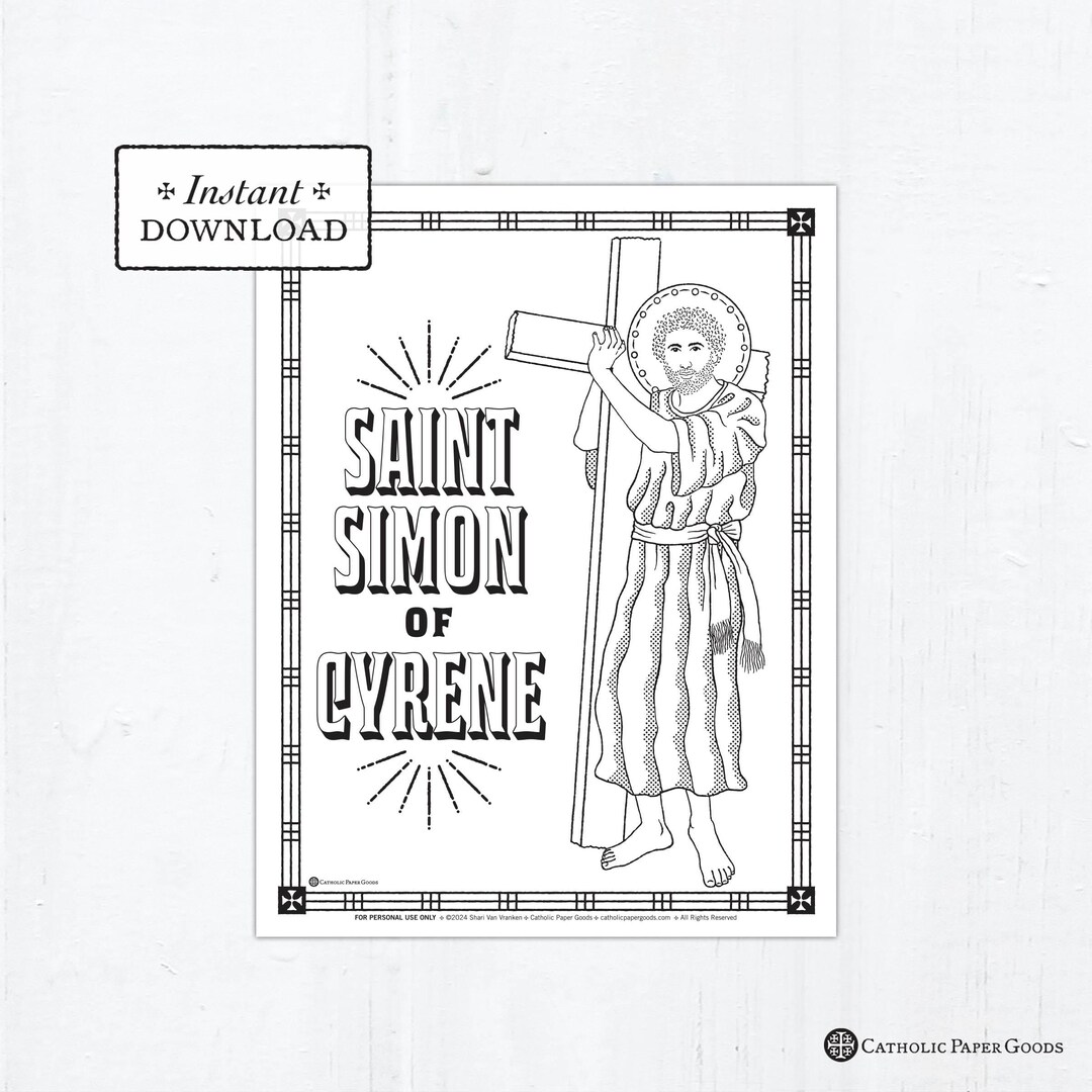Saint Simon of Cyrene Catholic Coloring Page, Catholic Saints ...