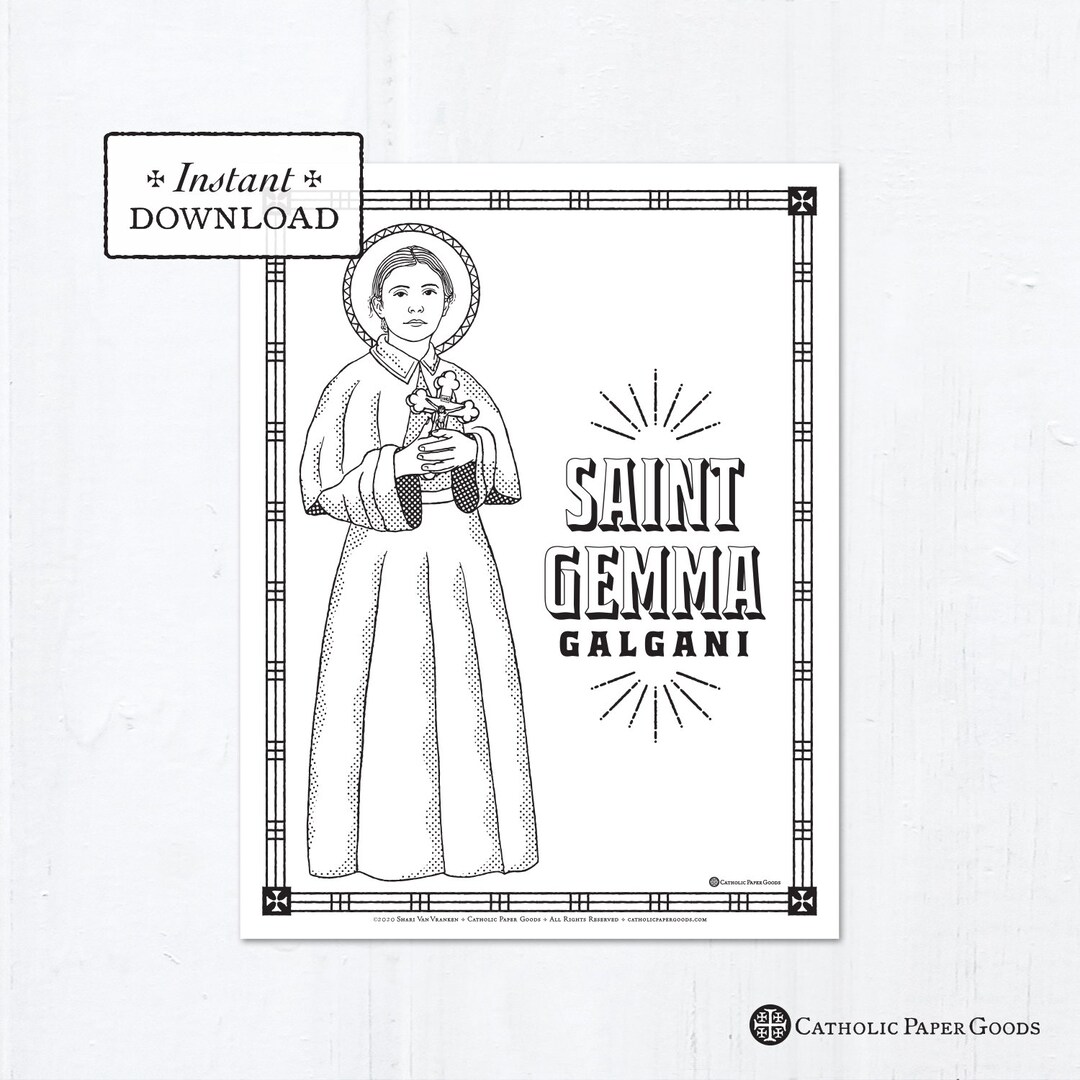 Catholic Coloring Page - Saint Gemma Galgani - Catholic Saints ...