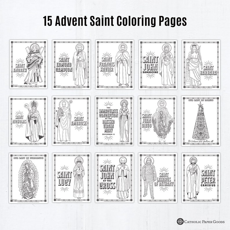 Advent PDF Bundle: Bingo Coloring Pages Jesse Tree - Etsy