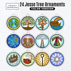 24 Printable Jesse Tree Ornaments: Catholic Advent Decor (PDF) - Etsy