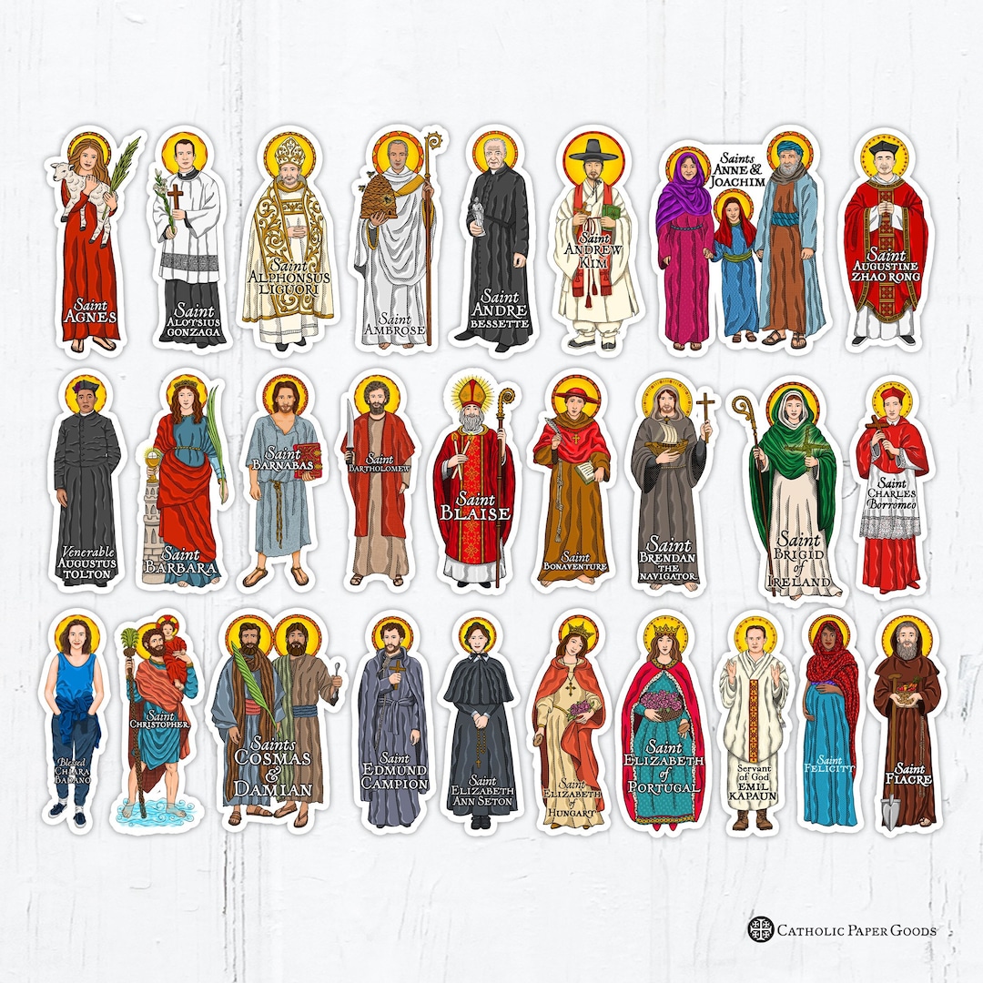 Catholic Saints 4 Inch Individual Die Cut Vinyl Stickers Peel & Stick ...