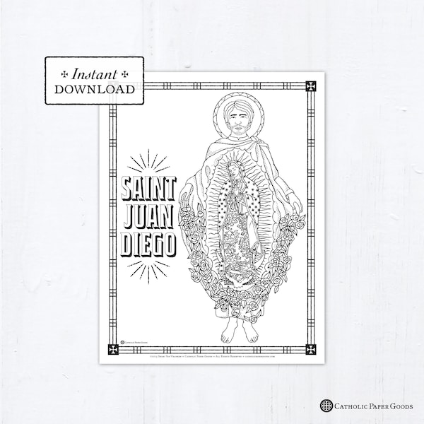St Juan Diego Coloring Page - Etsy