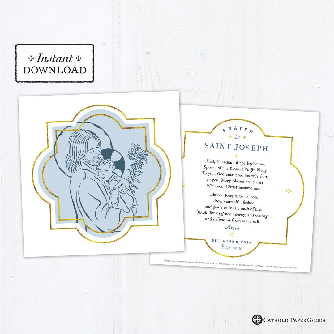 St. Joseph Prayer Card - Art Print - Instant Download - DIY ...