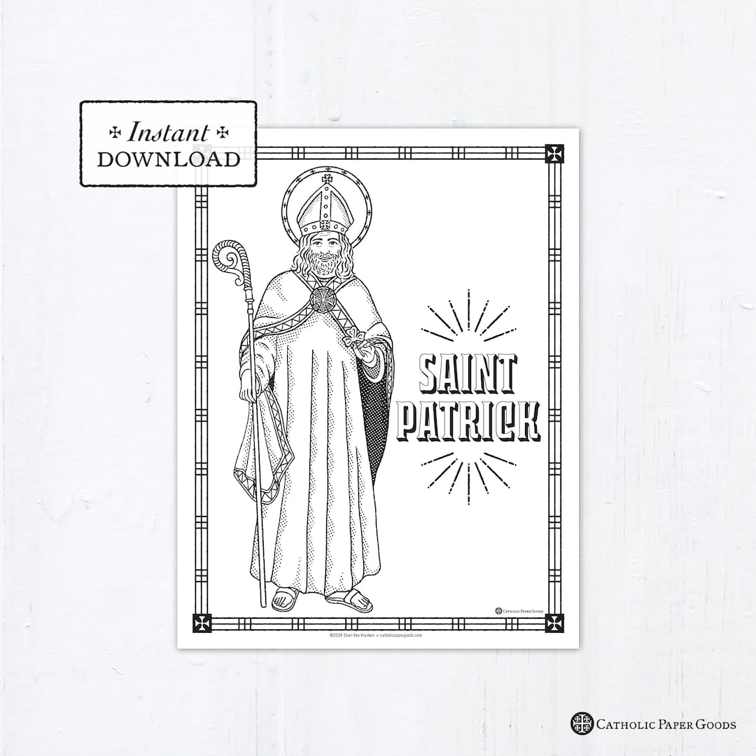 Saint Patrick Coloring Page: Catholic Saints Activity (printable PDF ...