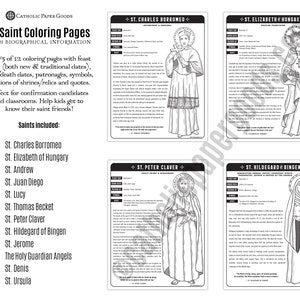 Catholic Saint Coloring Pages: Biographical Bundle #3 (digital Download ...