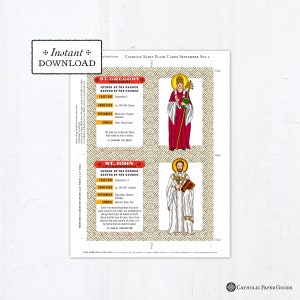Catholic Saint Flash Cards September Set #2 - Printable - PLUS Bonus ...
