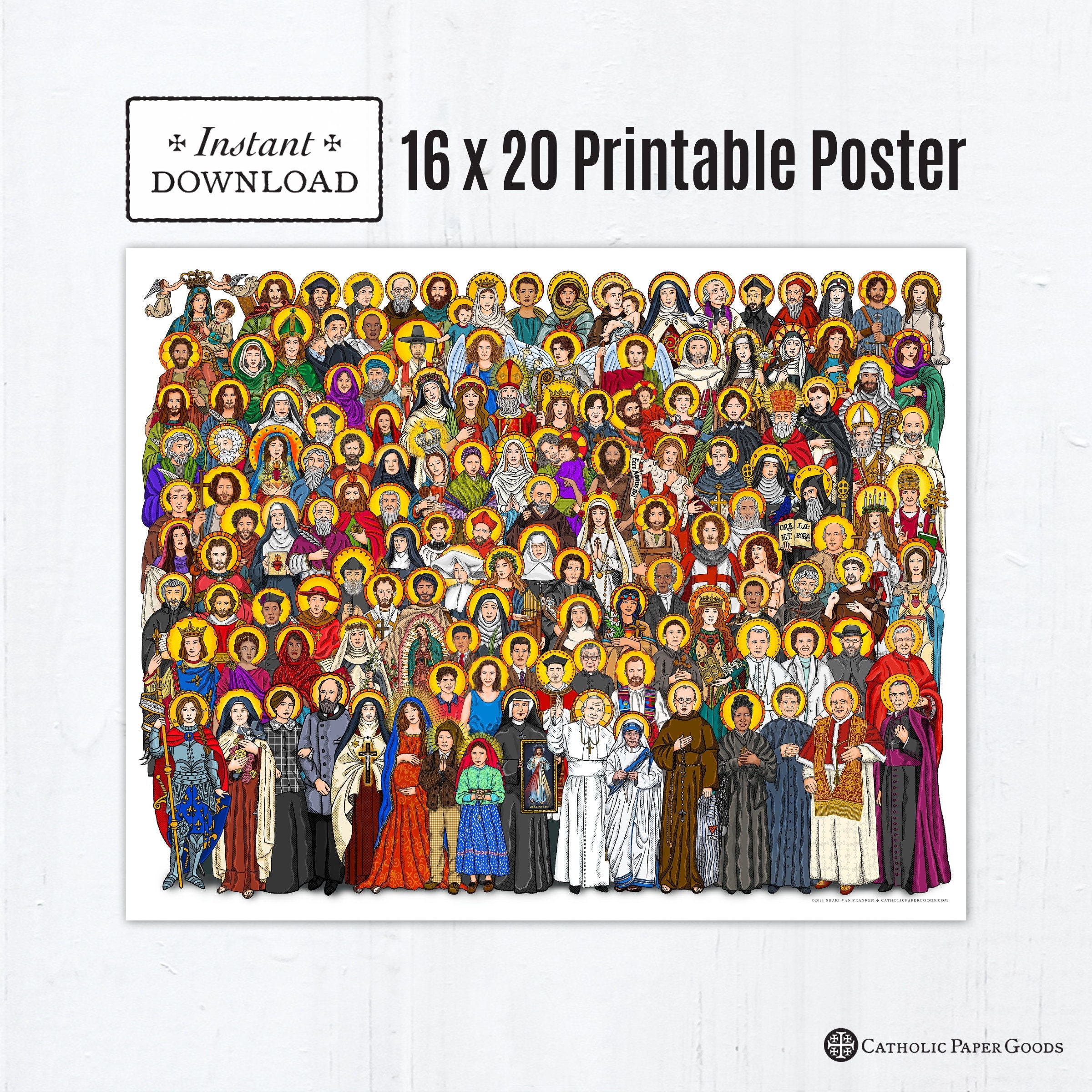 All Saints Printable Poster 16x20, All Saints Day Decoration, Instant ...