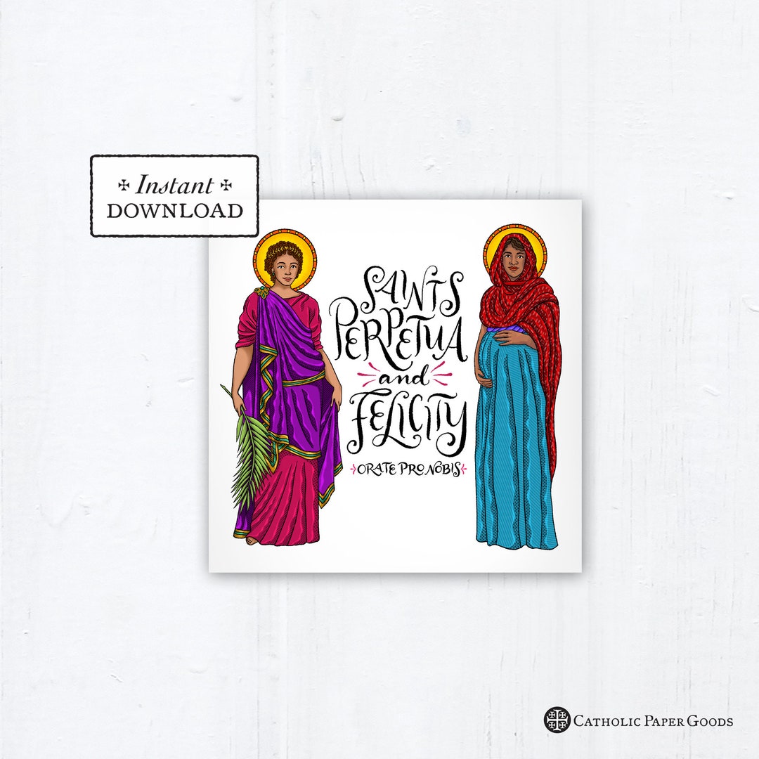 Saints Perpetua & Felicity Art Print: Catholic Card Gift (PDF Download ...