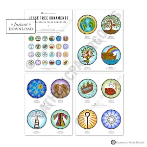24 Printable Jesse Tree Ornaments: Catholic Advent Decor (PDF) - Etsy