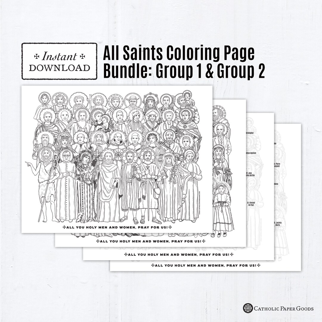Bundle All Saints Groups 1 & 2 Catholic Coloring Pages, Catholic ...