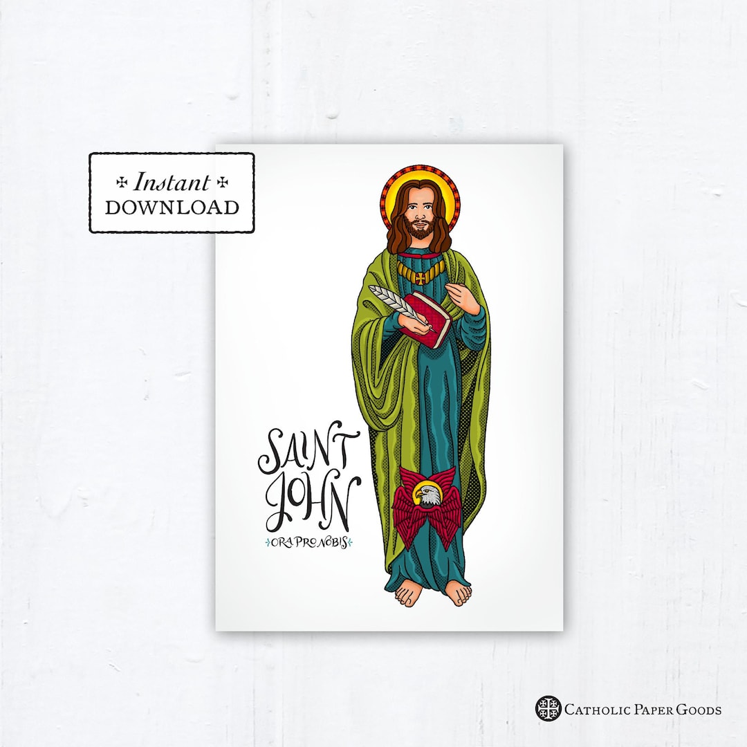 St. John Card - Art Print - Instant Download - DIY Downloadable PDF 5 ...