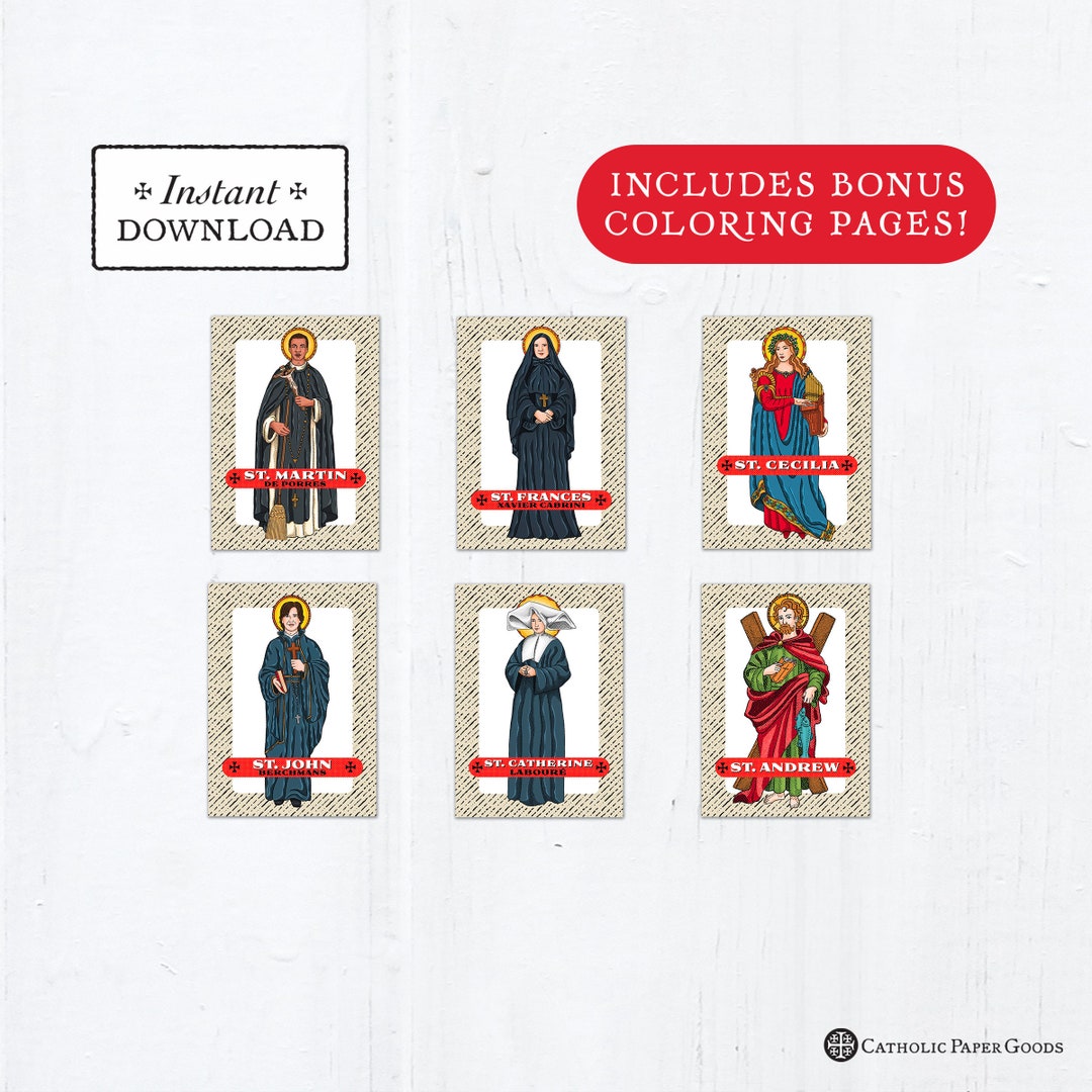 Catholic Saint Trading Cards November Set #1 - Printable - PLUS Bonus ...