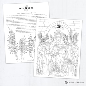 Holy Week Coloring Pages, Bundle of 14, Printable Palm Sunday Spy ...