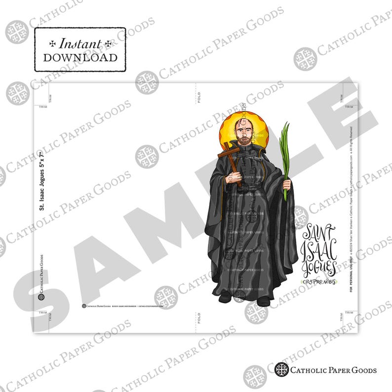 Saint Isaac Jogues Art Print: Catholic Confirmation Gift (DIY PDF) - Etsy