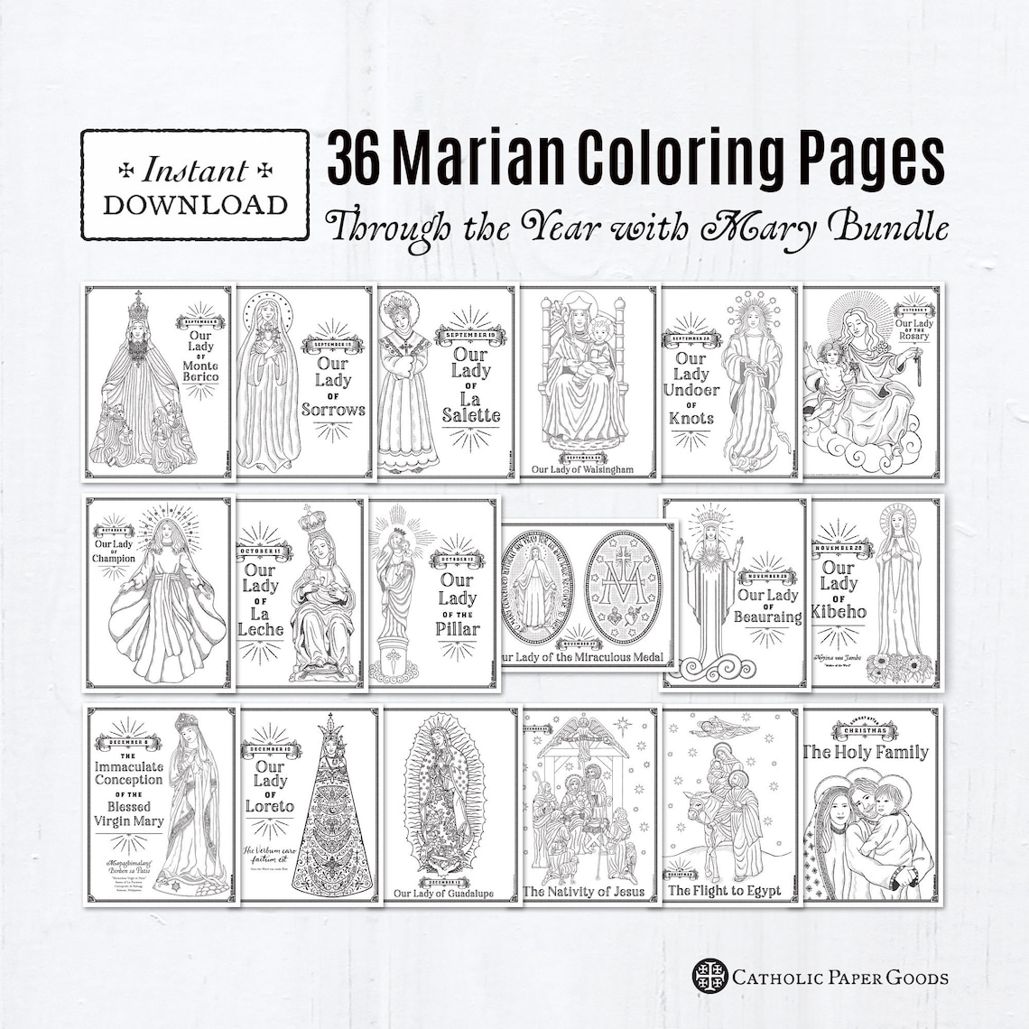 Marian Catholic Coloring Pages, 36 Printable Coloring Pages, Through ...