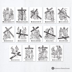 Stations of the Cross Memory Game - Lent Bingo Game - 36 Coloring Page ...