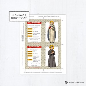 Catholic Saint Flash Cards April Set #1 - Printable - PLUS Bonus ...