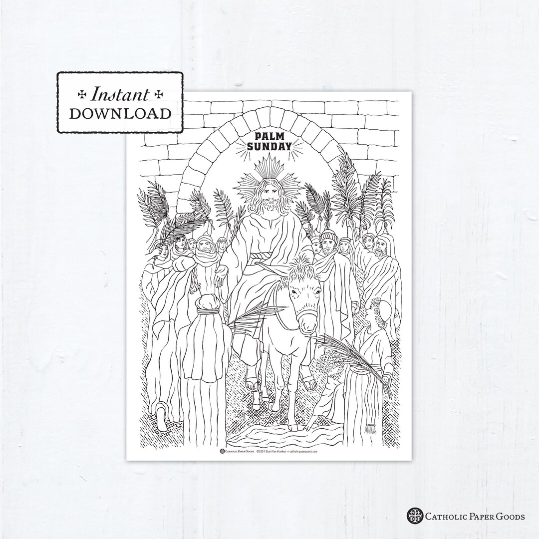 Palm Sunday Coloring Page: Catholic Holy Week Activity (PDF) - Etsy